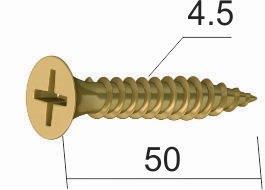 Vijak za ivericu VK0 ZnŽ 4,5x50mm (10kom) LIH-LIN DIN7505/JUS515(DPA)