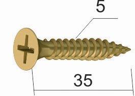 Vijak za ivericu VK0 ZnŽ 5x35mm