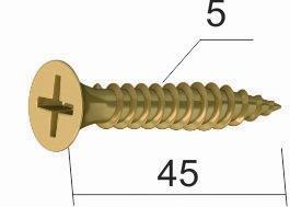 Vijak za ivericu VK0 ZnŽ 5x45mm (10kom) LIH-LIN DIN7505/JUS515(DPA)
