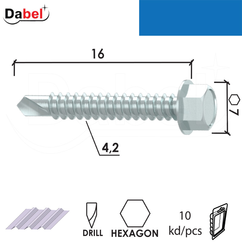 Vijak za lim VL1 ZnB 4,2×16/7mm (15kom) OK7 DBP4