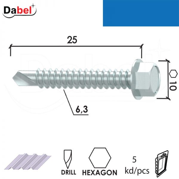 Vijak za lim VL1 ZnB 6,3×25/10mm (5kom) OK10 DBP4