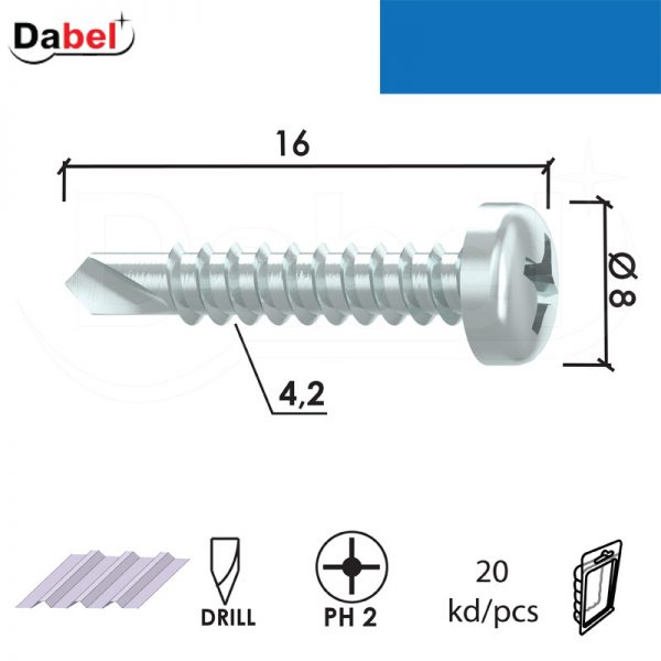 Vijak za lim VL3 ZnB 4,2×16/8mm (20kom) DIN7504N DBP4