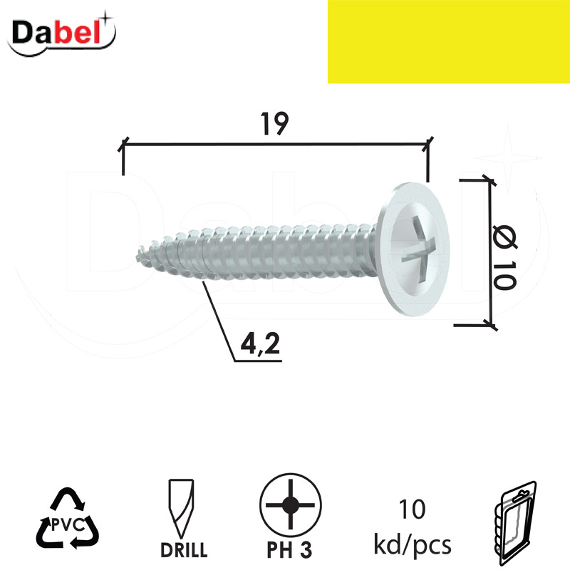 Vijak za plastiku VP1 ZnB 4,2×19/10mm