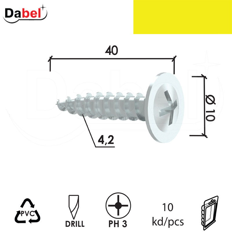 Vijak za plastiku VP2 ZnB 4,2×40/10mm
