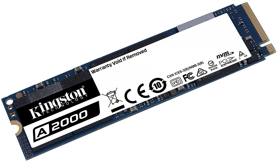 SSD Solid State Drive KINGSTON A2000 / kapacitet 250GB / interfejs PCIe NVMe / format M.2 2280 / TBW 150TB / Čitanje 2.000MBs / Pisanje 1.100MBs / IOPS Čitanje 150.000 fajlova / IOPS Pisanje 180.0...