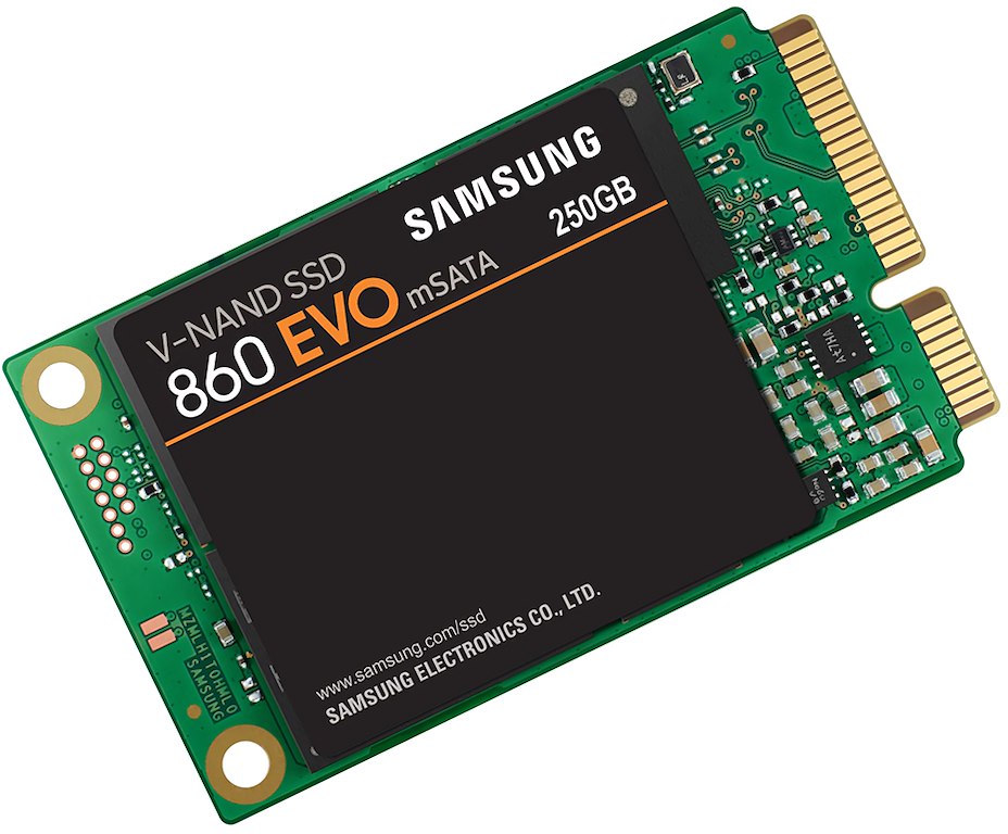 SSD Solid State Drive SAMSUNG Evo 860 / kapacitet 250GB / interfejs SATA / format mSATA / TBW 150TB / Čitanje 550MBs / Pisanje 520MBs / IOPS Čitanje 97.000 fajlova / IOPS Pisanje 88.000 fajlova / ...