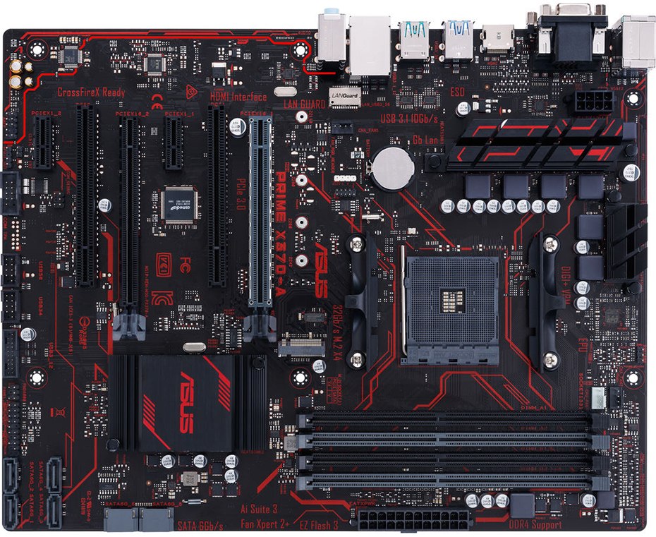 Matična ploča ASUS AMD / Socket AM4 / čipset X370 / memorija 4 x DDR4 / video izlaz VGA DVI HDMI 1.4 / skladištenje podataka M.2 Socket 3 i 6 x SATA / eksterni port 4 x USB 3.1 / eksterni port 2 x...