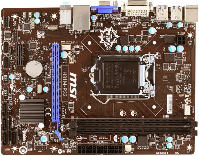 Matična ploča MSI INTEL H81M-P33 Micro ATX 2xDDR3 2xSATAII 2xSATAIII 2xUSB 3.0 4xUSB 2.0 2xPCI Express 1xVGA 1xDVI Socket 1150