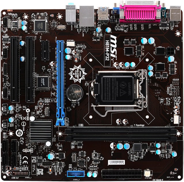 Matična ploča MSI INTEL H81M-P32 Micro ATX 2xDDR3 2xSATAII 2xSATAIII 3xUSB 3.0 4xUSB 2.0 2xPCI Express 2xPCI 1xVGA 1xRS232 1xparalelni Socket 1150