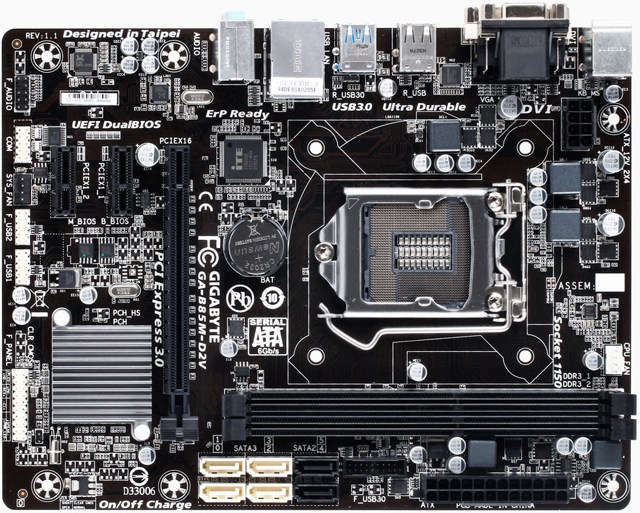 Matična ploča GIGABYTE INTEL GA-B85M-D2V Micro ATX 2xDDR3 2xSATAII 4xSATAIII 3xUSB 3.0 6xUSB 2.0 3xPCI Express 1xVGA 1xDVI Socket 1150