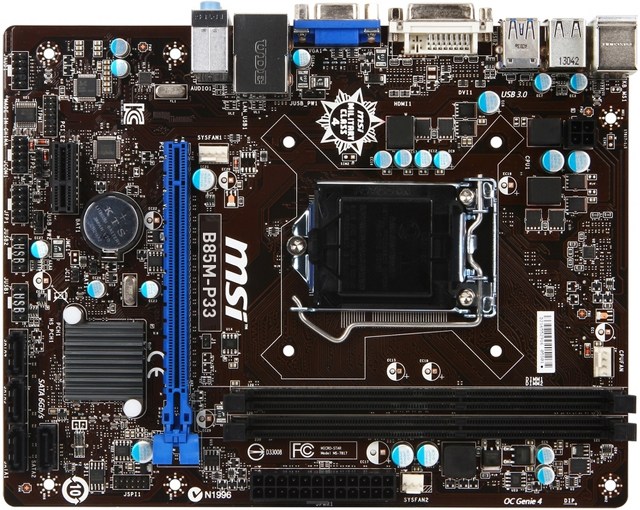 Matična ploča MSI INTEL B85M-P33 Micro ATX 2xDDR3 2xSATAII 2xSATAIII 2xUSB 3.0 6xUSB 2.0 2xPCI Express 1xVGA 1xDVI Socket 1150