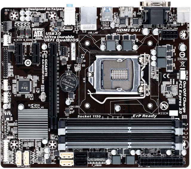 Matična ploča GIGABYTE INTEL GA-B85M-DS3H Micro ATX 4xDDR3 2xSATAII 4xSATAIII 3xUSB 3.0 6xUSB 2.0 3xPCI Express 1xVGA 1xDVI 1xHDMI Socket 1150