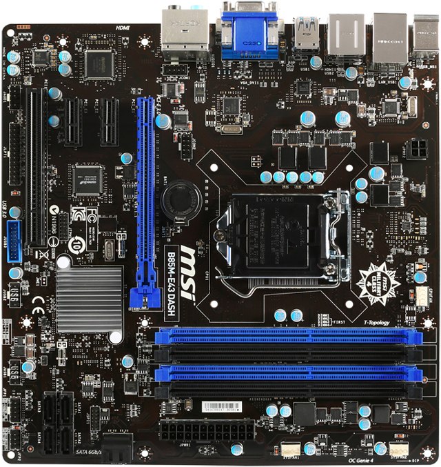 Matična ploča MSI INTEL B85M-E43 DASH Micro ATX 4xDDR3 2xSATAII 4xSATAIII 3xUSB 3.0 6xUSB 2.0 3xPCI Express 1xPCI 1xVGA 1xDVI 1xHDMI Socket 1150