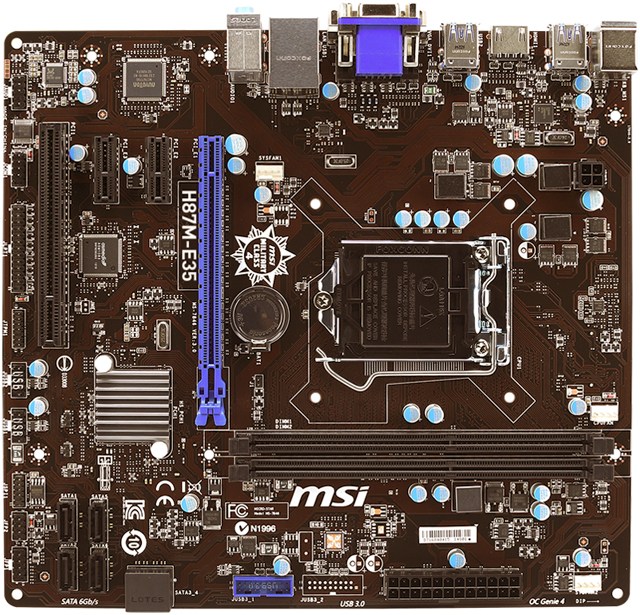 Matična ploča MSI INTEL H87M-E35 Micro ATX 2xDDR3 6xSATAIII 5xUSB 3.0 4xUSB 2.0 3xPCI Express 1xPCI 1xVGA 1xDVI 1xHDMI Socket 1150