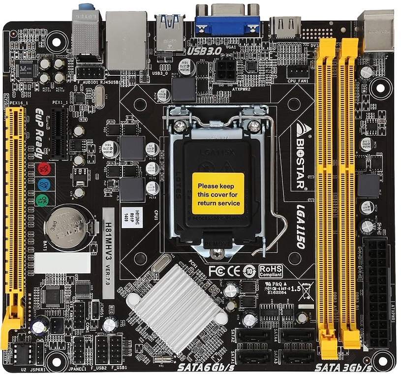 Matična ploča BIOSTAR INTEL H81MHV3 Micro ATX 2xDDR3 2xSATAII 2xSATAIII 2xUSB 3.0 4xUSB 2.0 2xPCI Express VGA HDMI Socket 1150