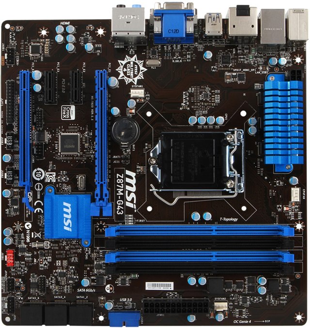 Matična ploča MSI INTEL Z87M-G43 Micro ATX 4xDDR3 6xSATAIII 5xUSB 3.0 5xUSB 2.0 2xPCI Express 2xPCI 1xVGA 1xDVI 1xHDMI 1xDisplayPort Socket 1150