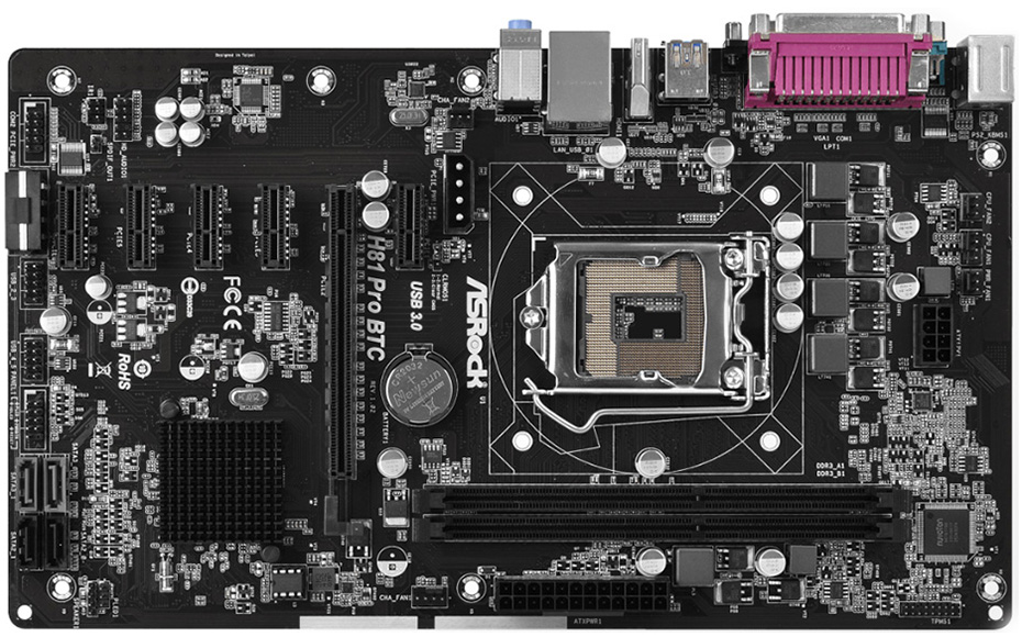 Matična ploča ASRock INTEL / Socket 1150 / čipset H81 / memorija 2 x DDR3 / video izlaz VGA HDMI / skladištenje podataka 4 x SATA / eksterni port 2 x USB 3.1 / eksterni port 2 x USB 2.0 / interni ...