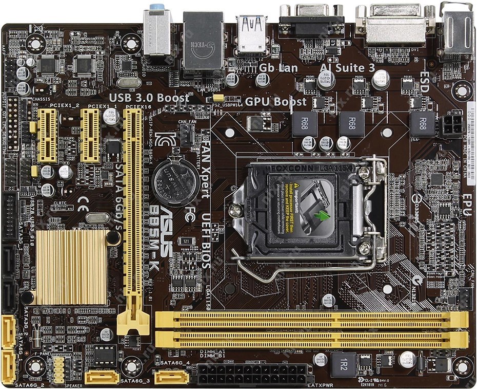 Matična ploča ASUS INTEL B85M-K Micro ATX 2xDDR3 2xSATAII 4xSATAIII 4xUSB 3.1 6xUSB 2.0 PCI Express 3.0 2xPCI Express 2.0 VGA DVI Socket 1150