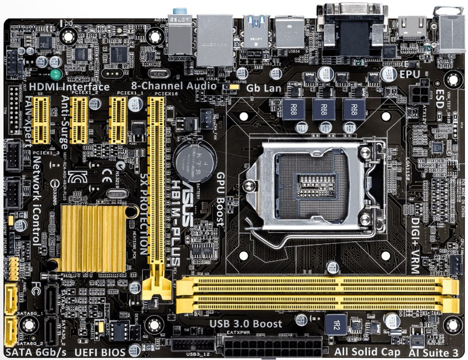 Matična ploča ASUS INTEL H81M-PLUS Micro ATX 2xDDR3 2xSATAII 2xSATAIII 3xUSB 3.1 8xUSB 2.0 4xPCI Express 2.0 VGA DVI HDMI Socket 1150