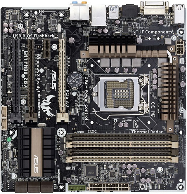 Matična ploča ASUS INTEL GRYPHON Z87 Micro ATX 4xDDR3 6xSATAIII 5xUSB 3.0 6xUSB 2.0 4xPCI Express 1xDVI 1xHDMI Socket 1150