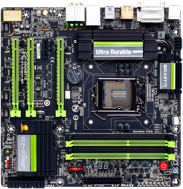 Matična ploča GIGABYTE INTEL G1.Sniper M5 Micro ATX 4xDDR3 6xSATAIII 5xUSB 3.0 4xUSB 2.0 4xPCI Express 1xDVI 2xHDMI 1xDisplayPort Socket 1150