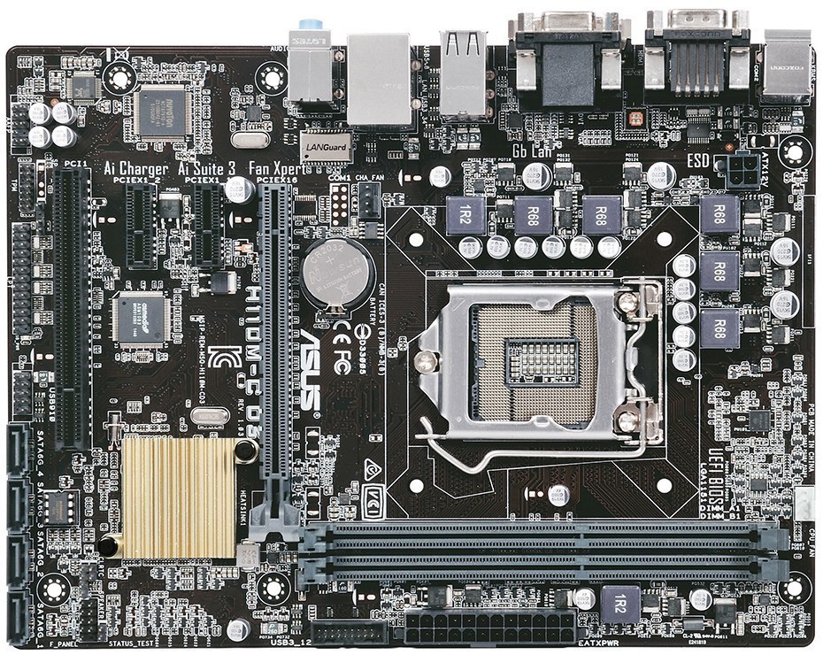 Matična ploča ASUS INTEL / Socket 1151 / čipset H110 / memorija 2 x DDR4 / video izlaz VGA DVI / skladištenje podataka 4 x SATA / eksterni port 2 x USB 3.0 / eksterni port 4 x USB 2.0 / interni po...