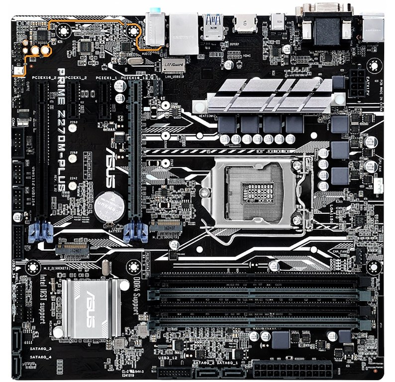 Matična ploča ASUS INTEL / Socket 1151 / čipset H270 / memorija 4 x DDR4 / video izlaz VGA DVI HDMI 1.4 / skladištenje podataka 2 x M.2 i 4 x SATA / eksterni port 3 x USB 3.1 / interni port 4 x US...