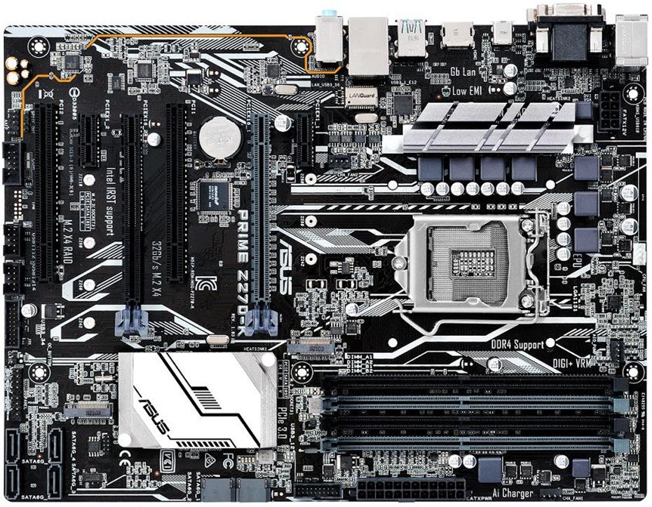 Matična ploča ASUS INTEL / Socket 1151 / čipset Z270 / memorija 4 x DDR4 / video izlaz VGA DVI HDMI 1.4 / skladištenje podataka 2 x M.2 i 6 x SATA / eksterni port 5 x USB 3.1 / interni port 4 x US...