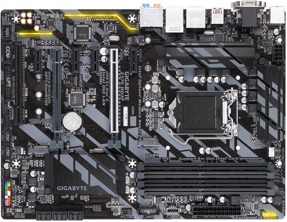 Matična ploča GIGABYTE INTEL / Socket 1151 / čipset Z370 / memorija 4 x DDR4 / video izlaz VGA DVI HDMI 1.4 / skladištenje podataka 2 x M.2 Socket 3 i 6 x SATA / eksterni port 5 x USB 3.1 / ekster...