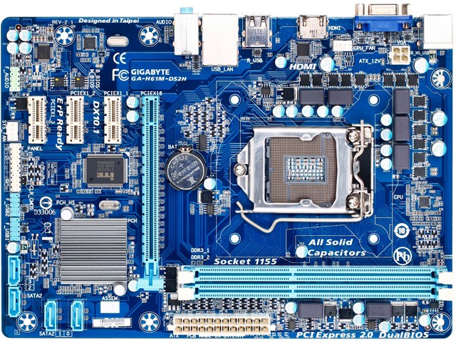 Matična ploča GIGABYTE INTEL GA-H61M-DS2H Micro ATX 2xDDR3 4xSATA 10xUSB 4xPCI Express 1xVGA 1xHDMI Socket 1155