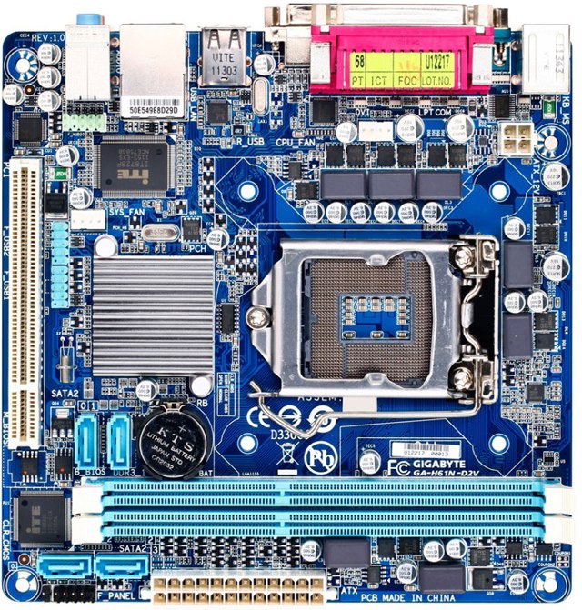 Matična ploča GIGABYTE INTEL GA-H61N-D2V Mini ITX 2xDDR3 4xSATA 8xUSB 3xPCI 1xDVI Socket 1155