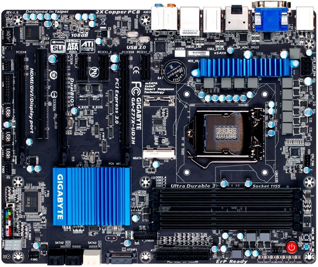 Matična ploča GIGABYTE INTEL GA-Z77X-UD3H ATX 4xDDR3 4xSATAII 2xSATAIII 1xmSATA 2xeSATA RAID 7xUSB 3.0 3xUSB 2.0 5xPCI Express 1xPCI 1xVGA 1xDVI 1xHDMI 1xDisplayPort Socket 1155