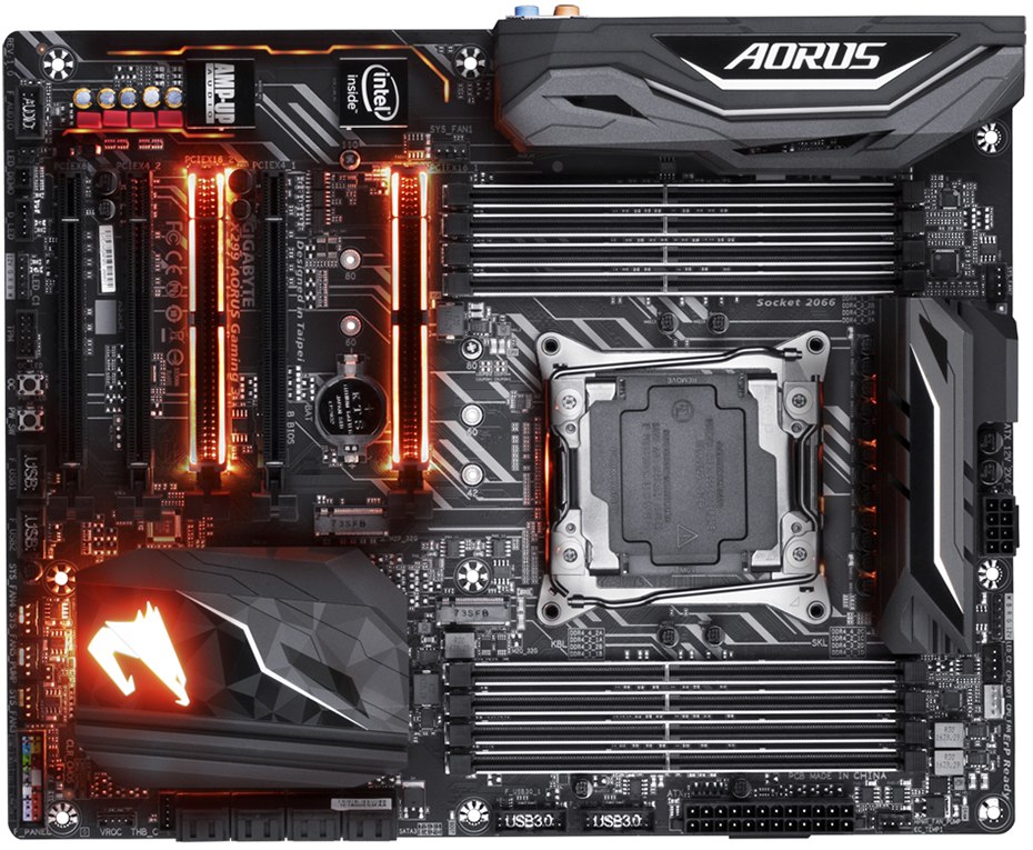 Matična ploča GIGABYTE INTEL / Socket 2066 / čipset X299 / memorija 8 x DDR4 / skladištenje podataka 2 x M.2 Socket 3 i 8 x SATA / eksterni port 6 x USB 3.1 / interni port 4 x USB 3.1 / interni po...