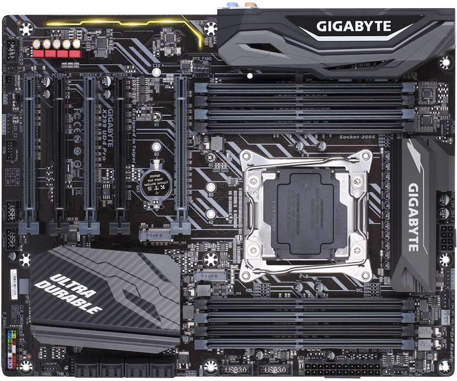 Matična ploča GIGABYTE INTEL / Socket 2066 / čipset X299 / memorija 8 x DDR4 / skladištenje podataka 2 x M.2 Socket 3 i 8 x SATA / eksterni port 6 x USB 3.1 / interni port 4 x USB 3.1 / interni po...