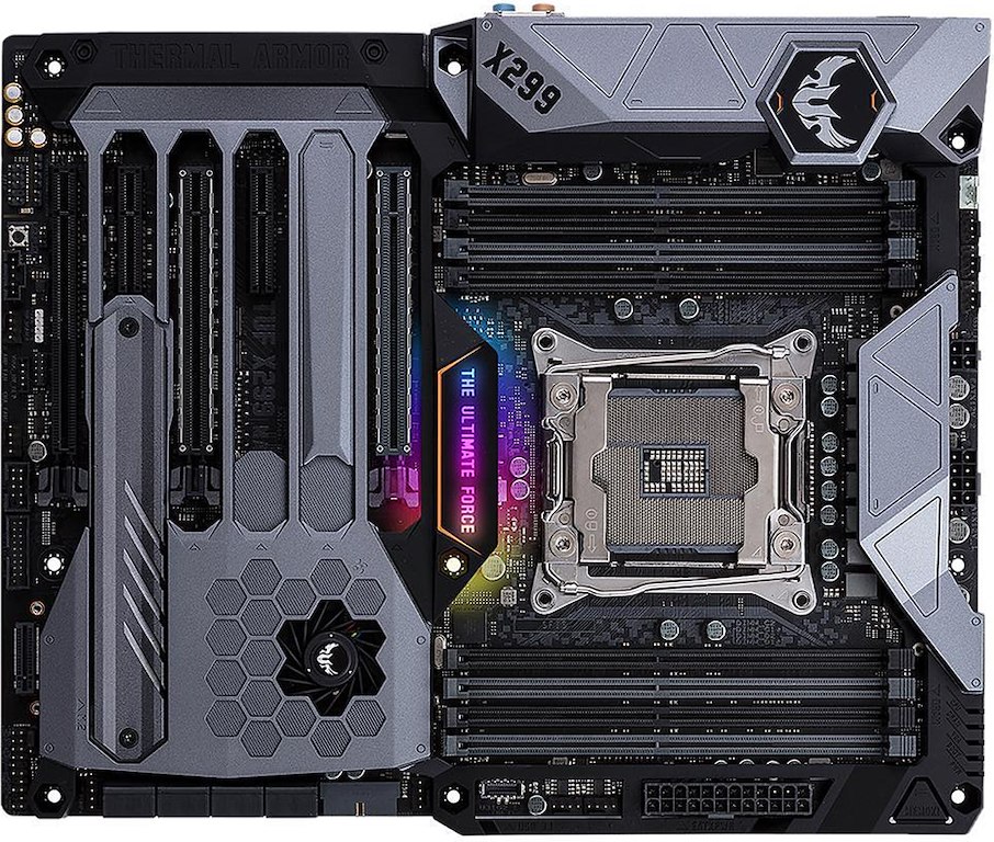 Matična ploča ASUS INTEL / Socket 2066 / čipset X299 / memorija 8 x DDR4 / skladištenje podataka 2 x M.2 Socket 3 i 8 x SATA / eksterni port 6 x USB 3.1 / interni port 5 x USB 3.1 / eksterni port ...