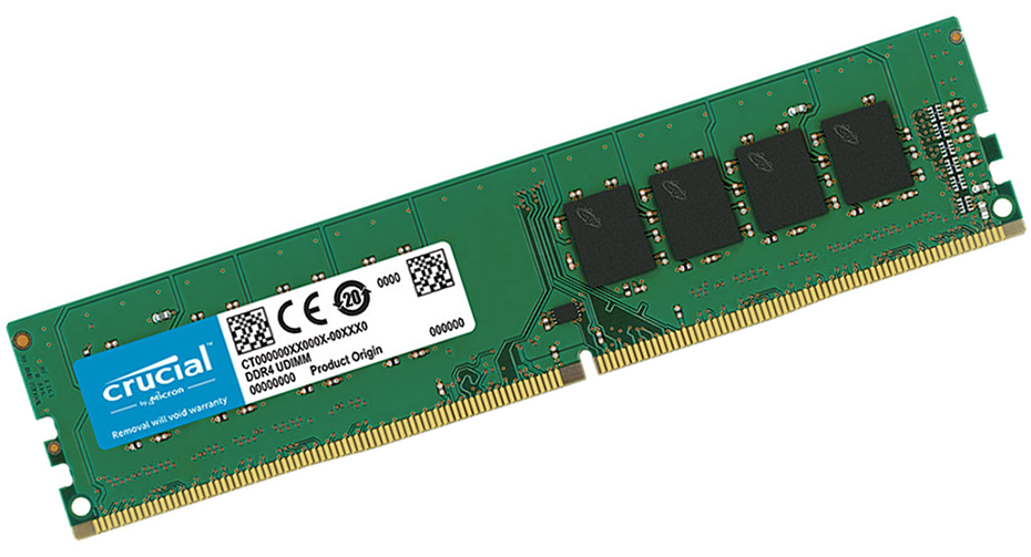 RAM Memorija za kompjuter CRUCIAL / kapacitet 4GB / frekvencija 2666MHz / standard DDR4 / tip DIMM / latencija CL19 / napon 1.2V / slot 288-pinova / model CT4G4DFS8266