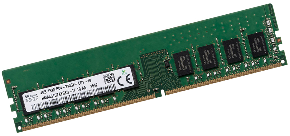 RAM Memorija za server HYNIX HMA451U7AFR8N-TF ECC Unbuffered 4GB DDR4 2.133MHz PC4-17000 UDIMM CL15 1.2V 9-čipova 1Rx8 512Mx72 Single Ranked 288-pinova