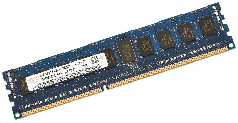 RAM Memorija za server HYNIX HMT351R7CFR4A-H9 ECC Registered 4GB DDR3L 1.333MHz PC3L-10600R RDIMM CL9 1.35V Low Voltage 17-čipova 2Rx8 256Mx8 Dual Ranked 240-pinova