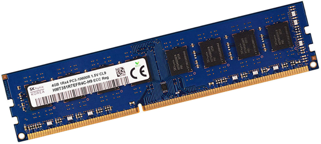RAM Memorija za server HYNIX HMT351R7EFR4C-H9 ECC Registered 4GB DDR3 1.333MHz PC3-10600R RDIMM CL9 1.5V 9-čipova 1Rx4 512Mx4 Single Ranked 240-pinova