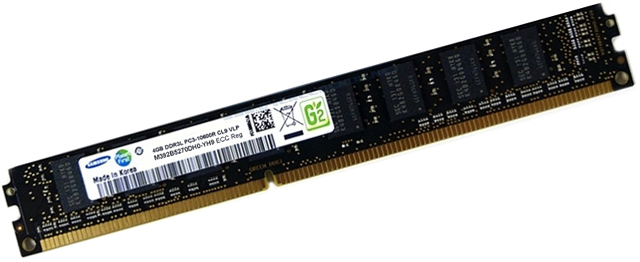 RAM Memorija za server SAMSUNG M392B5270DH0-YH9 ECC Registered 4GB DDR3L 1.333MHz PC3L-10600R RDIMM CL9 1.35V 5-čipova 1Rx4 512Mx4 Single Ranked 240-pinova VLP - Very Low Profile