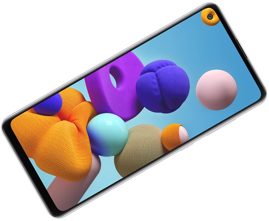 Smart mobilni telefon SAMSUNG Galaxy A21s / ekran 6.5 inča / procesor ARM Cortex-A55 8-jezgara / RAM memorija 4GB / fleš memorija 64GB / operativni sistem Android 10 / tip Dual SIM / boja BELA / m...