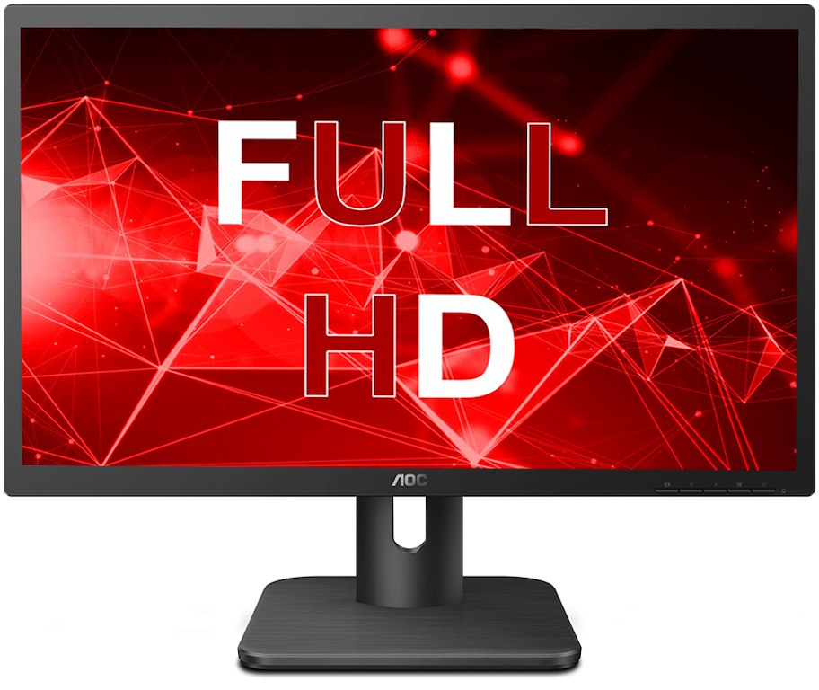 LED Monitor AOC / veličina ekrana 21.5 inča / rezolucija 1.920 x 1.080 piksela / standard FULL HD / tip panela TN / osvetljenje 250 cd/m2 / kontrast 1000:1 / brzina odziva 2 milisekunde / vidno po...