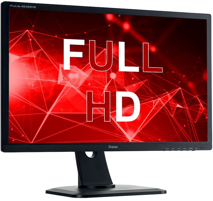 LED Monitor IIYAMA ProLite / veličina ekrana 24 inča / rezolucija 1.920 x 1.080 piksela / standard FULL HD / tip panela TN / osvetljenje 250 cd/m2 / kontrast 1000:1 / brzina odziva 1 milisekunda /...