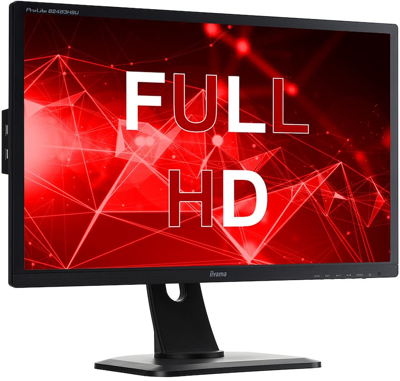 LED Monitor IIYAMA ProLite / veličina ekrana 24 inča / rezolucija 1.920 x 1.080 piksela / standard FULL HD / tip panela VA / osvetljenje 250 cd/m2 / kontrast 3000:1 / brzina odziva 4 milisekunde /...