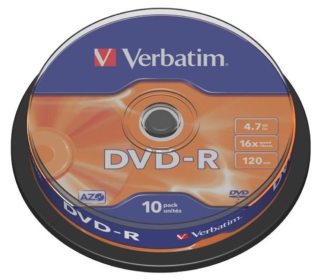 Verbatim DVD-R 4.7GB 16X 10 komada Spindle Matt Silver 43523