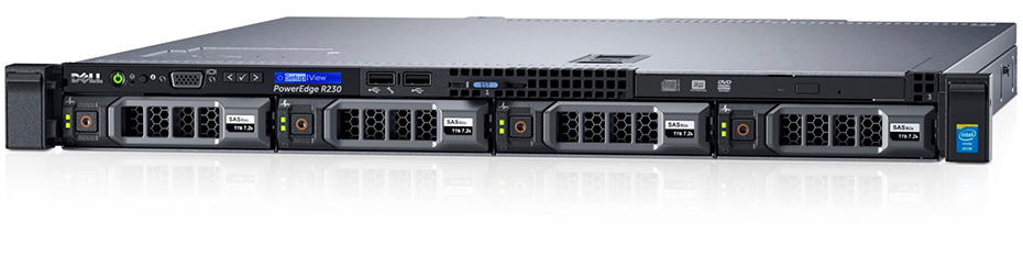 Server DELL PowerEdge R230 / procesor INTEL Xeon® E3-1220 v5 3.0GHz 8MB 4-jezgra / memorija 4GB DDR4 2133MHz ECC Unbuffered / hard disk 1TB 3.5 inča 7.200 obrtaja RAID PERC H330 / napajanje 250W /...