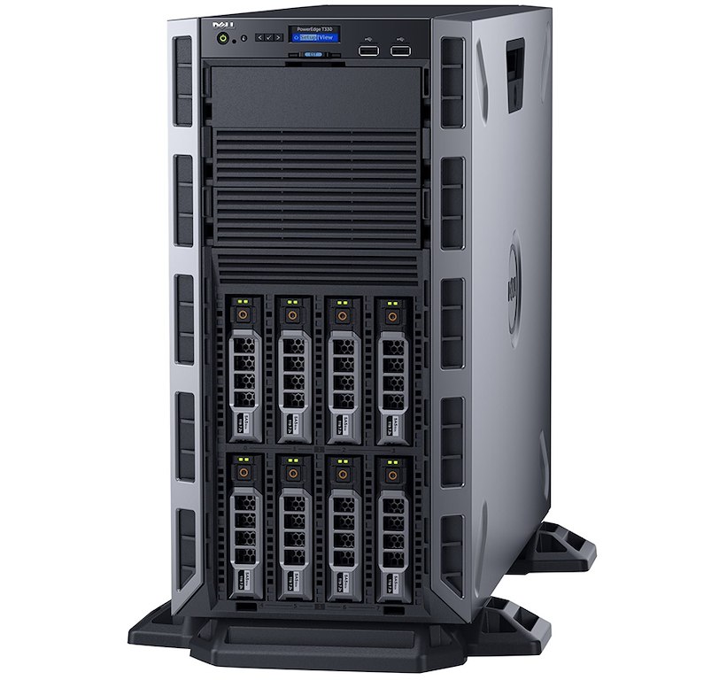 Server DELL PowerEdge T330 / procesor INTEL Xeon® E3-1220 v5 3.0GHz 8MB 4-jezgra / memorija 16GB DDR4 2133MHz ECC Unbuffered / hard disk 2 x 1TB 3.5 inča 7.200 obrtaja 12Gb/s SAS RAID PERC H330 / ...