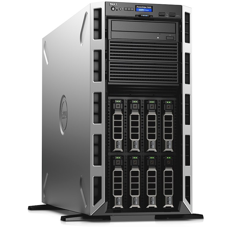 Server DELL PowerEdge T430 / procesor INTEL Xeon® E5-2609 v4 1.7GHz 20MB 8-jezgara / memorija 32GB DDR4 2400MHz ECC Registered / hard disk 2 x 1TB 3.5 inča 7.200 obrtaja RAID PERC H330 / napajanje...