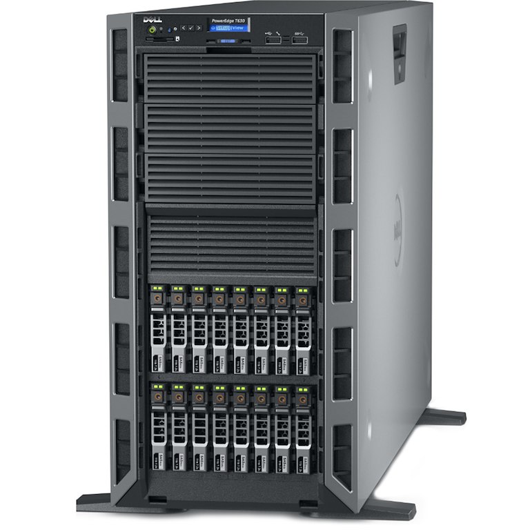 Server DELL PowerEdge T630 / procesor 2 x INTEL Xeon® E5-2630 v4 2.2GHz 25MB 10-jezgara / memorija 64GB DDR4 2400MHz ECC Registered / hard disk 2 x 300GB 12Gb/s 2.5 inča 10.000 obrtaja SAS RAID PE...