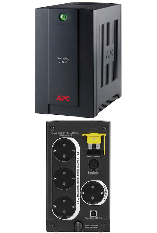 UPS uređaj rezervno napajanje APC Back-UPS BX700U-GR / 390W 700VA / AVR Line Interactive / 4 x ŠUKO